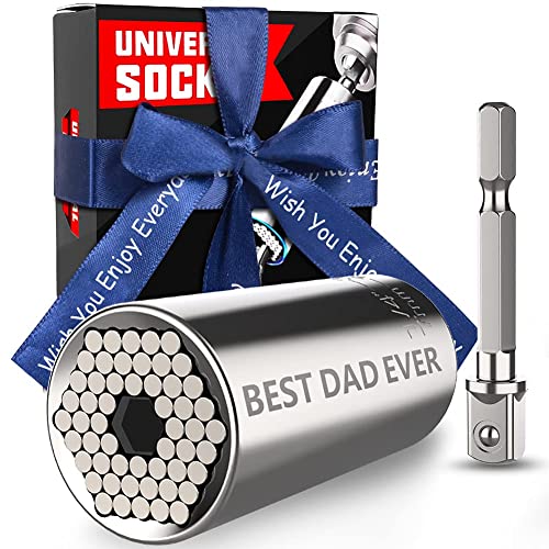 YOMERTO Stocking Stuffers for Men Dad Christmas Gifts Universal Socket Tools Sets, Gifts for Dad Men BEST DAD EVER for Father Grandpa Birthday Gifts from Daughter Son Wife Kids, Multitools 7-19mm