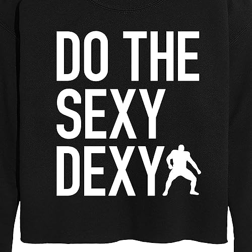 Instant Message - Do The Sexy Dexy - Juniors Cropped Crew Neck Sweatshirt - Size Medium Black