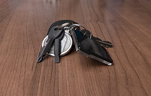 Performance Tool 20234 Keychain Screwdriver Sets: Flat Head Screwdriver Phillips Screwdriver Set, Outdoor Portable Carry-on Emergency Screwdriver Kit, Nut Driver Tools (Black)