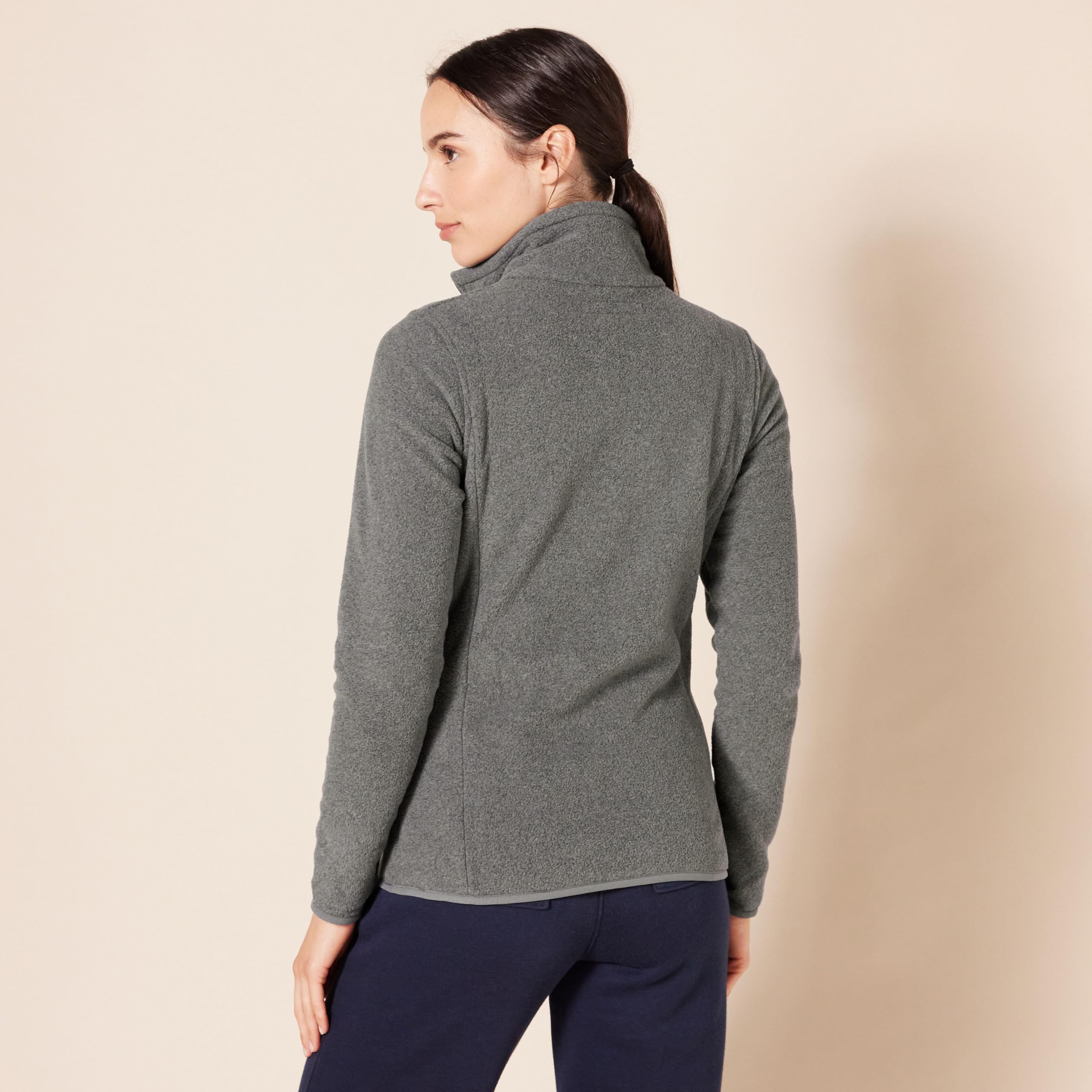 Amazon Essentials Women's Classic-Fit Full-Zip Polar Soft Fleece Jacket (Available in Plus Size), Charcoal Heather, X-Large