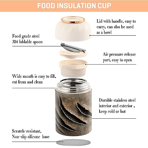 CUPADA 3d Monster Paw Food Jar for Hot and Cold, Insulated Food Jars Vacuum 17OZ with Folding Spoon for Work Trip Picnic Camping