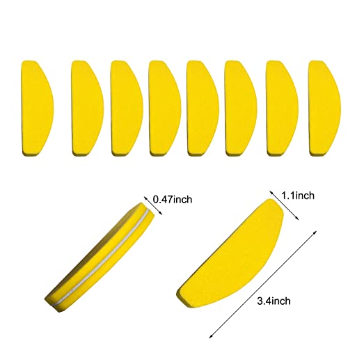 Nail Buffer - Half Moon Nail File 100/180 Grit Professional Fingernail Emery Board Buffing Blocks Manicure Set Nail Care Tool for Acrylic Nails 10pcs (Yellow)