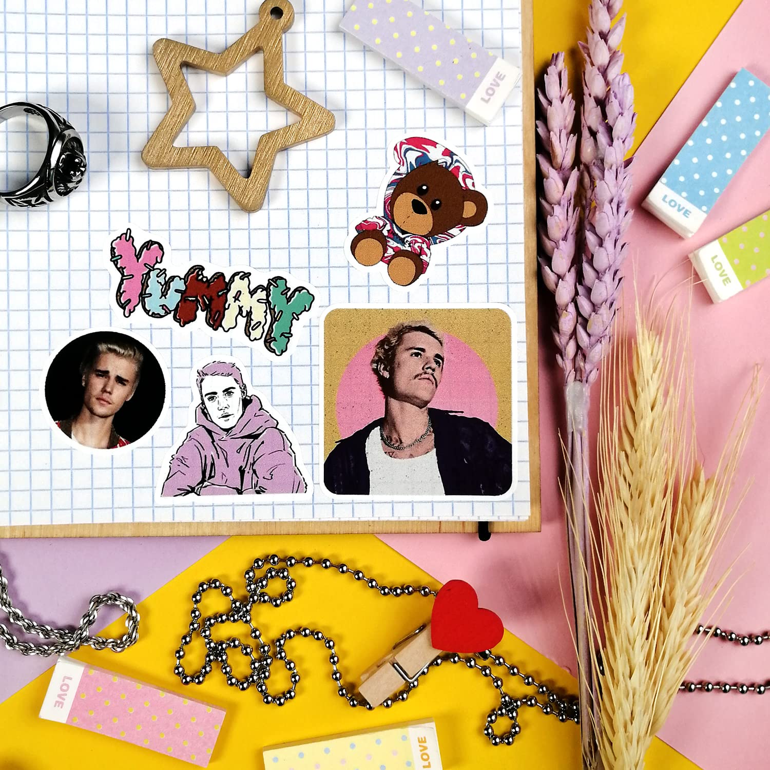 BulbaCraft Pop Singer Stickers - 110pcs R&B Singer Stickers for Teens & Laptops