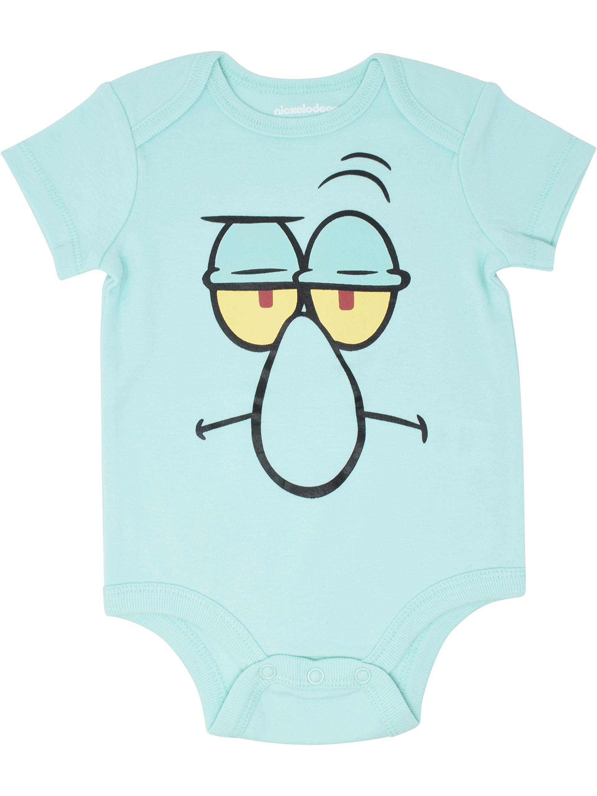 SpongeBob SquarePants Patrick Squidward Newborn Baby Boys 3 Pack Short Sleeve Bodysuits