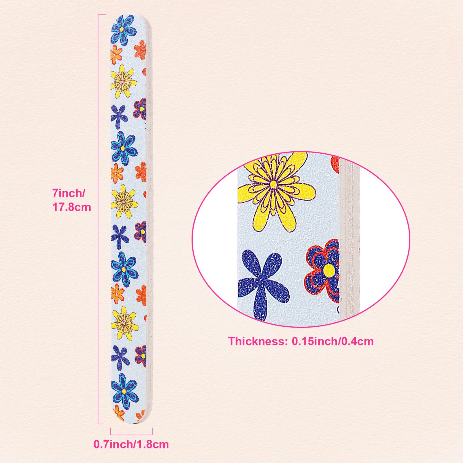 IFUNSON Professional Nail File, Colorful Double Sided120/180 Grit Emery Boards, Manicure Pedicure Tool and Nail Buffering Files, 10 Pack