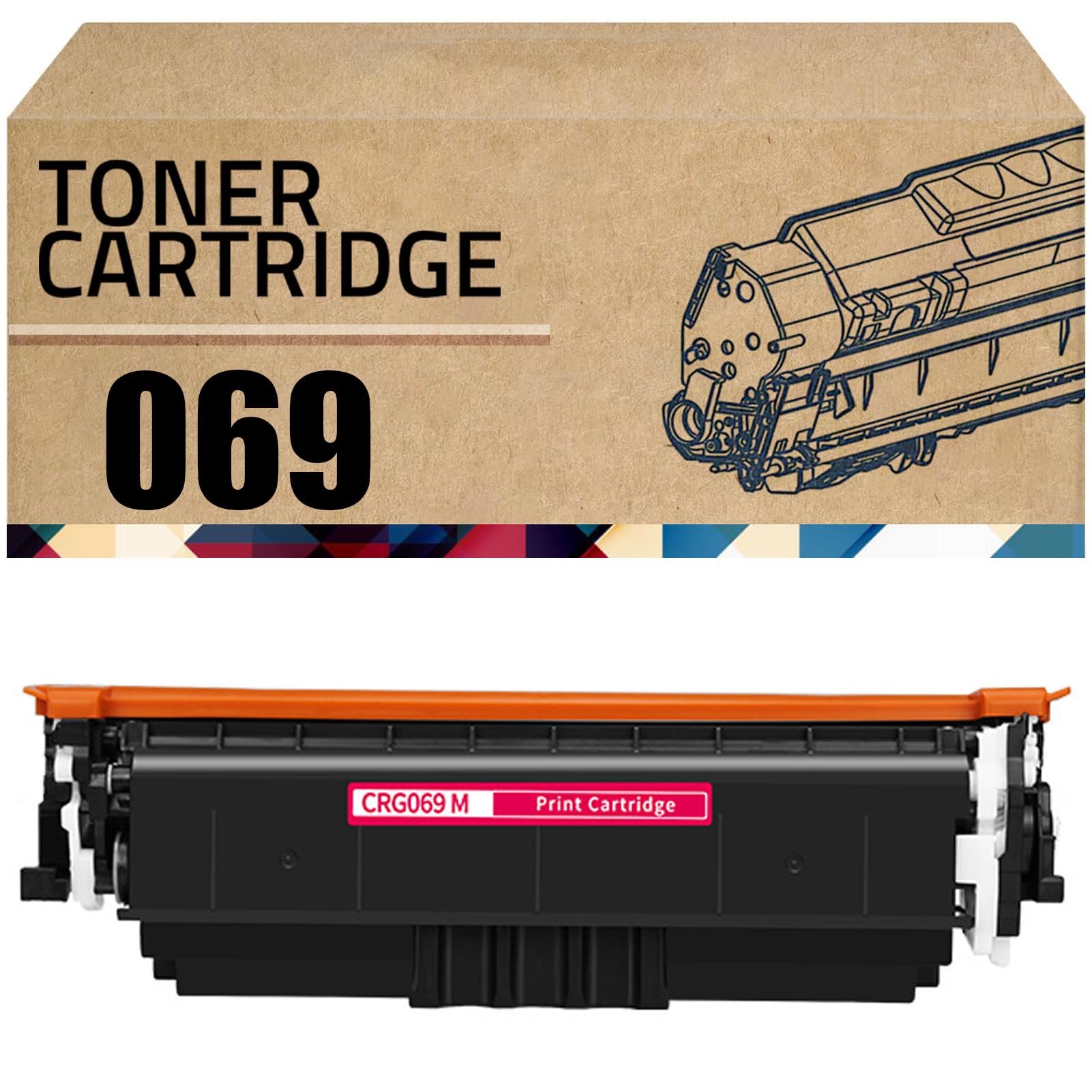 Compatible 069 Toner Cartridge CRG-069 5094C001 5093C001 5092C001 5091C001 Replacement for Canon MF751Cdw MF753Cdw LBP674Cdw Printer Magenta
