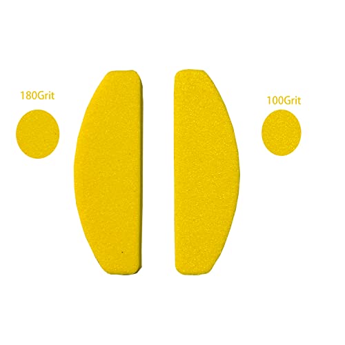 Nail Buffer - Half Moon Nail File 100/180 Grit Professional Fingernail Emery Board Buffing Blocks Manicure Set Nail Care Tool for Acrylic Nails 10pcs (Yellow)