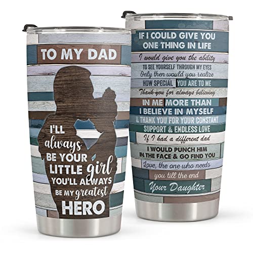 Macorner Gifts For Dad - Stainless Steel Vintage Tumbler 20oz Gifts For Men - Birthday Gifts for Dad Stepdad From Daughter - Fathers Day Gift From Daughter For Dad Stepdad Christmas Gift For Dad