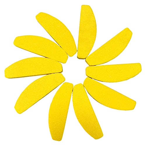 Nail Buffer - Half Moon Nail File 100/180 Grit Professional Fingernail Emery Board Buffing Blocks Manicure Set Nail Care Tool for Acrylic Nails 10pcs (Yellow)