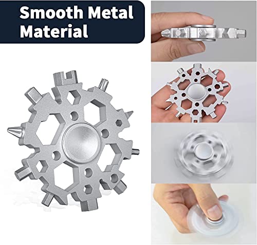 Stocking Stuffers for kids, 23 in 1 Snowflake Multitool Funny Christmas Gifts for Men, dads, teens, adults (Silver)