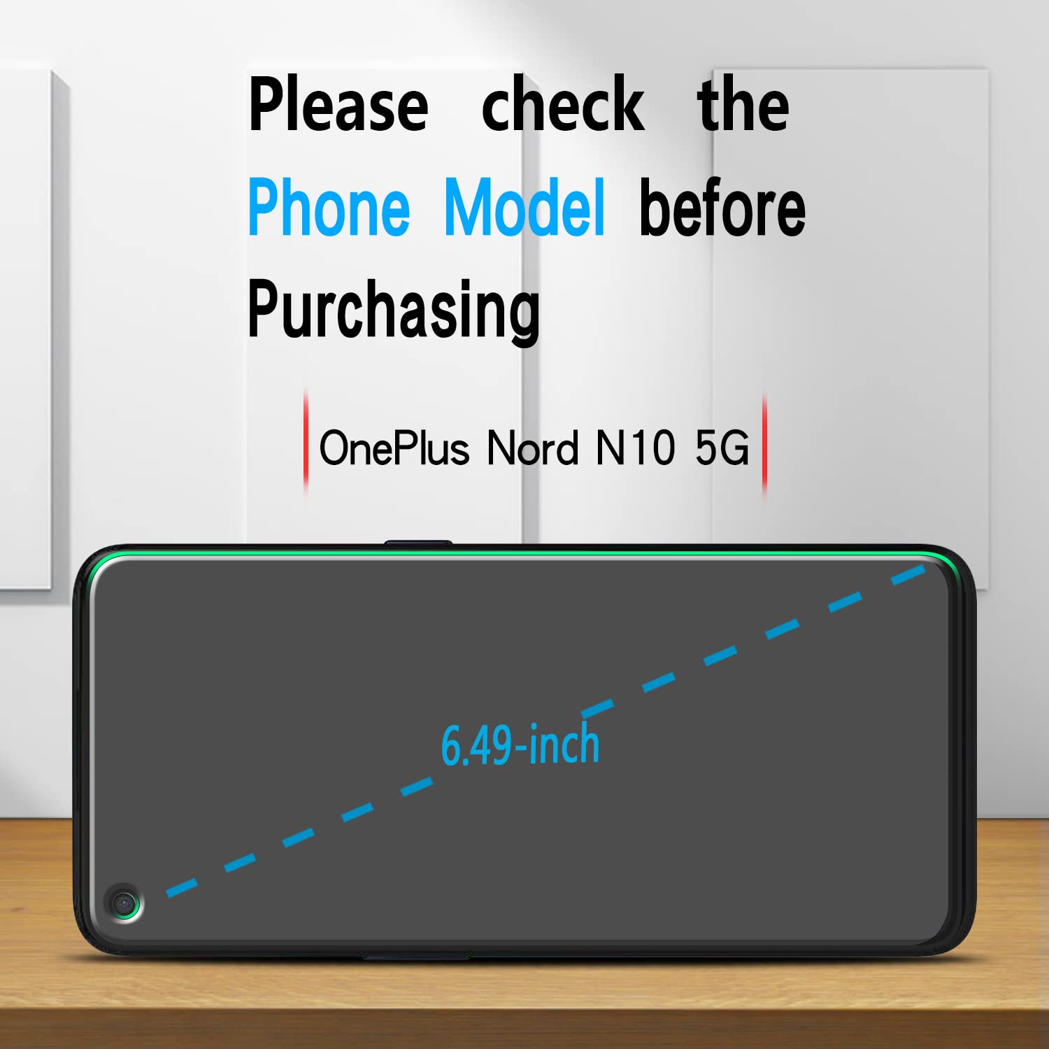 Slanku [3-PACK] For OnePlus Nord N10 5G Screen Protector Tempered Glass, Anti-Scratch, No-Bubbles, Easy installation, Case Friendly