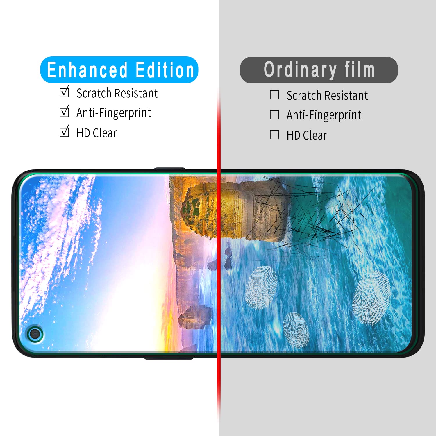 Slanku [3-PACK] For OnePlus Nord N10 5G Screen Protector Tempered Glass, Anti-Scratch, No-Bubbles, Easy installation, Case Friendly