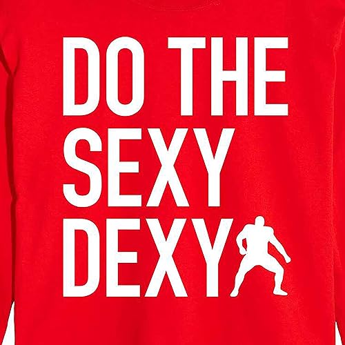 Instant Message - Do The Sexy Dexy - Juniors Cropped Long Sleeve T-Shirt - Size Large Red