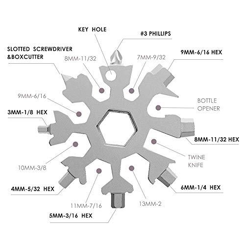 18-in-1 snowflake multi-function tool, snowflake tool, beer opener, great Christmas