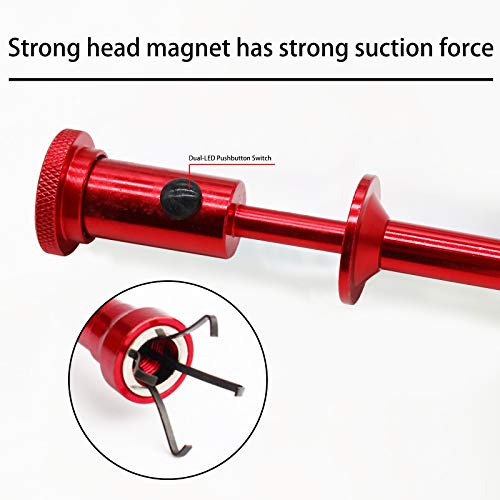 Magnetic Pickup Tool with Led Light, 4 Claw Magnet Tool Flexible Magnetic Pickup Tool Gadget Gifts for Men, Cool Tools Gadgets Magnetic Sweepers