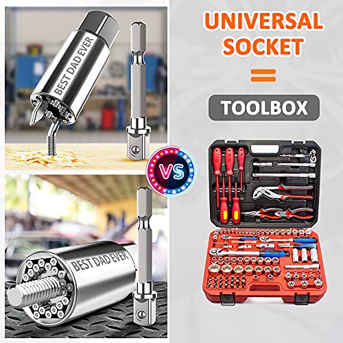 Gifts for Men Dad Stocking Stuffers Universal Socket Tools Sets, Christmas Gifts BEST DAD EVER 13/16-11/32in Multitools Birthday Gifts for Dad Grandpa Mens