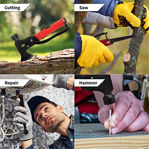 Camping Accessories Hunting Survival Gear Hatchet 15 in 1 Snowflake Multi Tool Knife and Equipment Axe Tools Mens Gifts for Christmas Stocking Stuffers