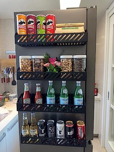 NAFCOOL Magnetic Spice Rack for Refrigerator, 3 Packs, Adjustable, Rust Resistant Steel, Non-Slip, Dishwasher Safe