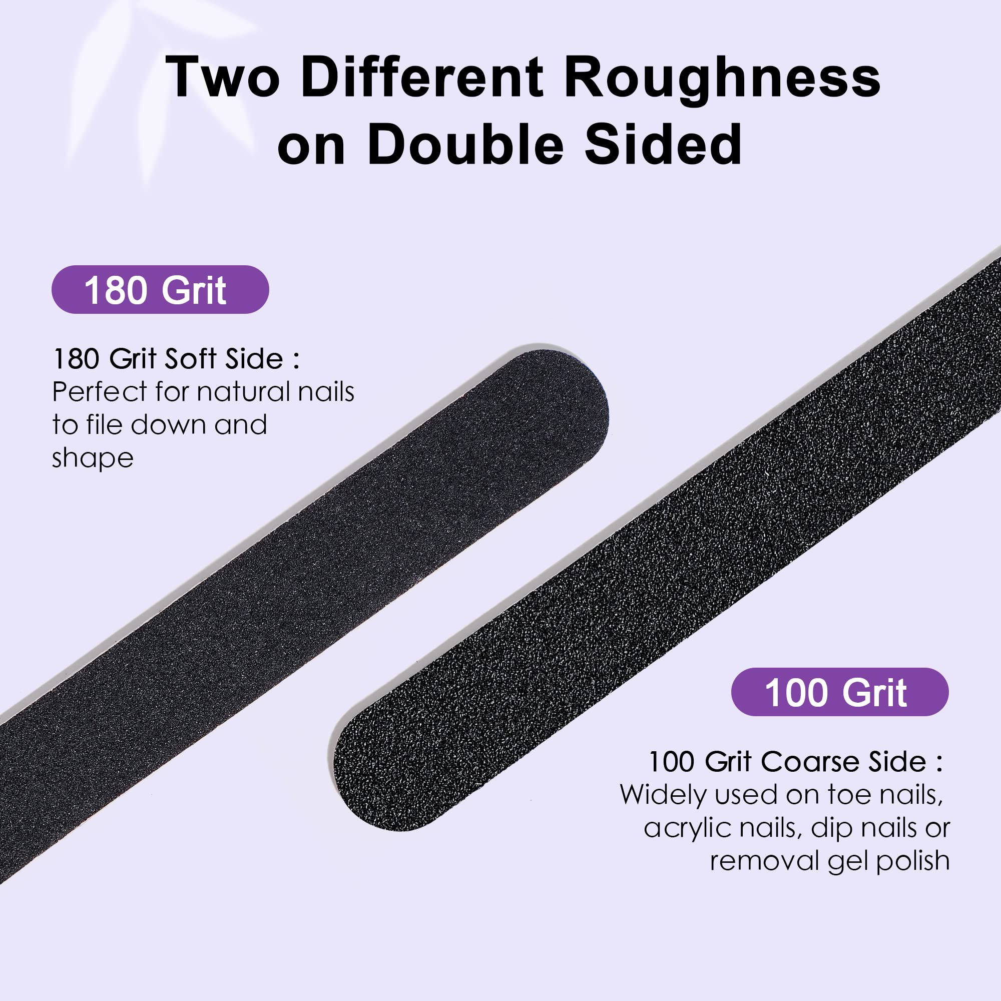 Canvalite Nail File Thin Emery Boards for Nails 100/180 Grit Nail Files for Natural Nails Manicure Pedicure Tool for Home and Salon Use 12PCS