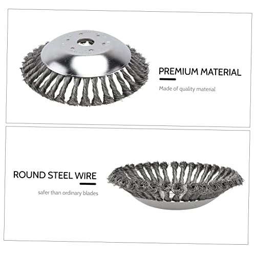 HANABASS 1 Set 8 Wire Wheel Weeding Grass Trimmer Head Wire Grinder Brush Head Corded Lawn Mower Weeding Cutter Trimmer Head White to Rotate Carbon Steel Wire Wired Thread Cutting