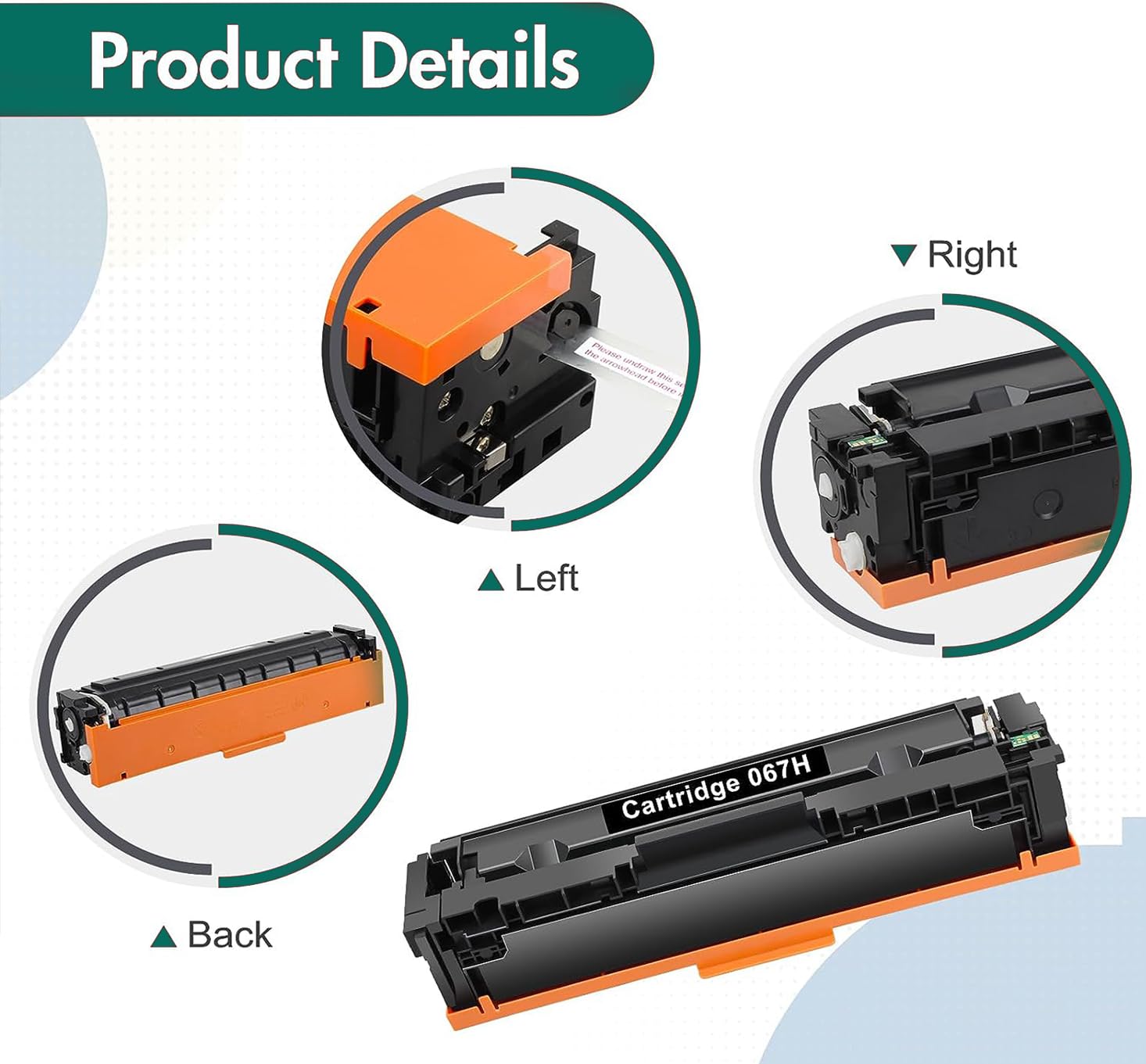 067H 067 MF656Cdw Toner Cartridge 4 Pack Set High Yield Compatible Replacement for Canon 067H for Canon imageCLASS LBP633Cdw LBP632Cdw MF653Cdw MF654Cdw MF656Cdw Series Printer CRG-067H CRG067H Ink