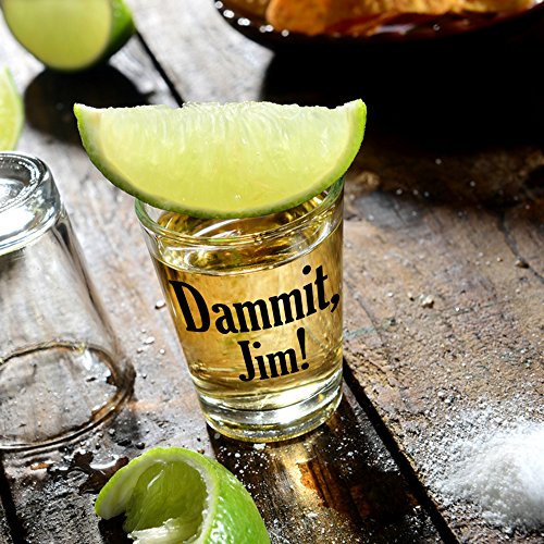 Funny Shot Glass - Damnit Jim - Makes a Funny Gift for Men and Women Hilarious Shot Glasses Funny Gift for Drinking Buddies - Cute Shot Glasses Gift