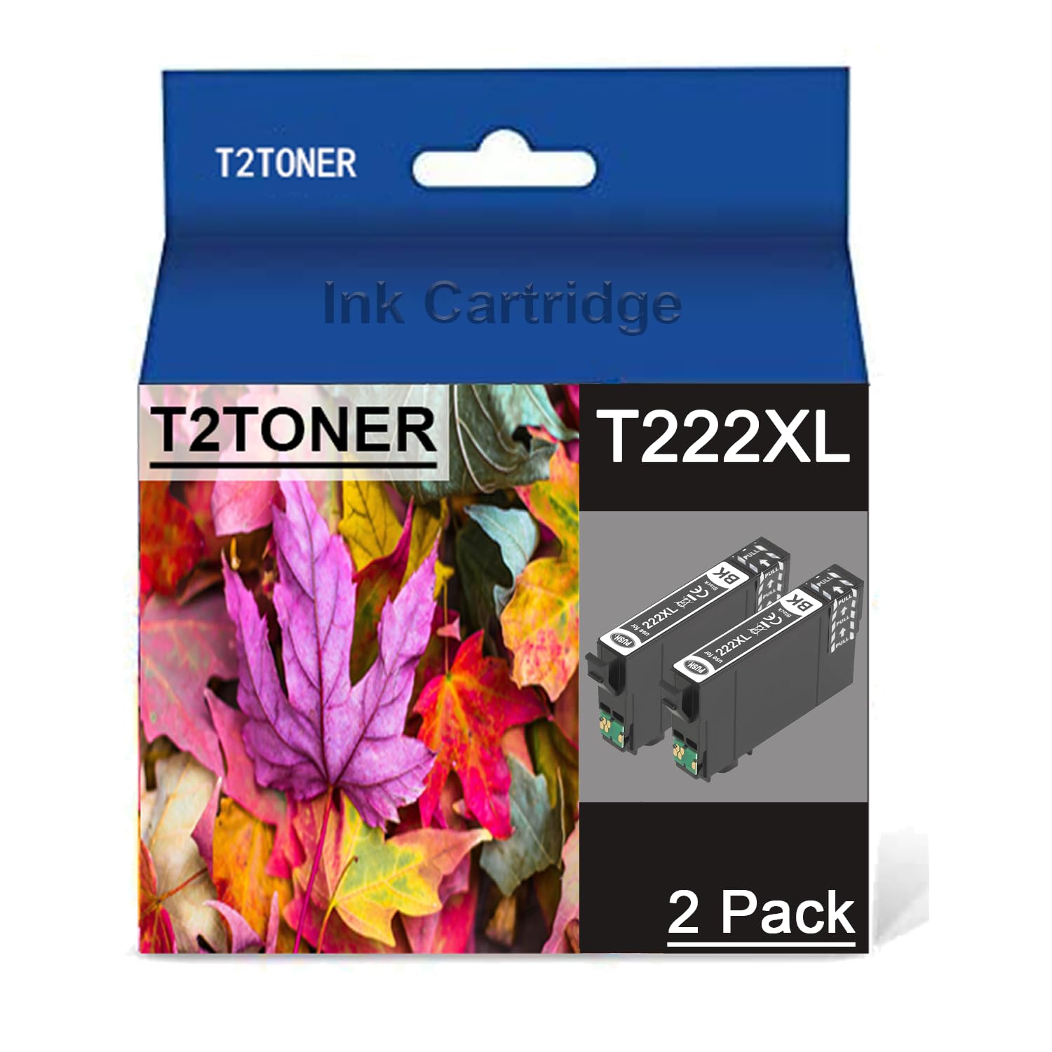 T222XL Ink Cartridge Remanufactured T222 222 High Capacity Black Ink Cartridge Replacement for Expression Home XP-5200 Workforce WF-2960 Printer(2-Pack)