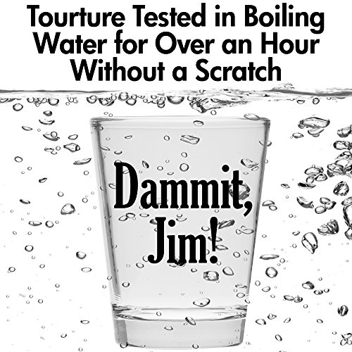 Funny Shot Glass - Damnit Jim - Makes a Funny Gift for Men and Women Hilarious Shot Glasses Funny Gift for Drinking Buddies - Cute Shot Glasses Gift