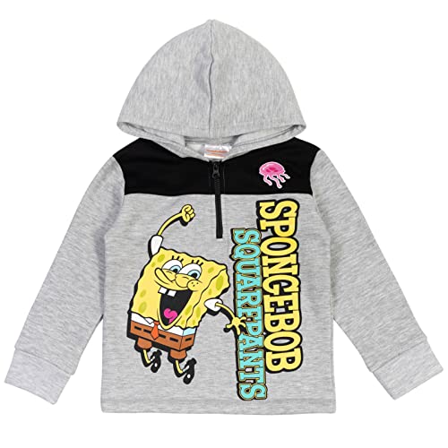 SpongeBob SquarePants Toddler Boys Fleece Half Zip Hoodie Gray 4T