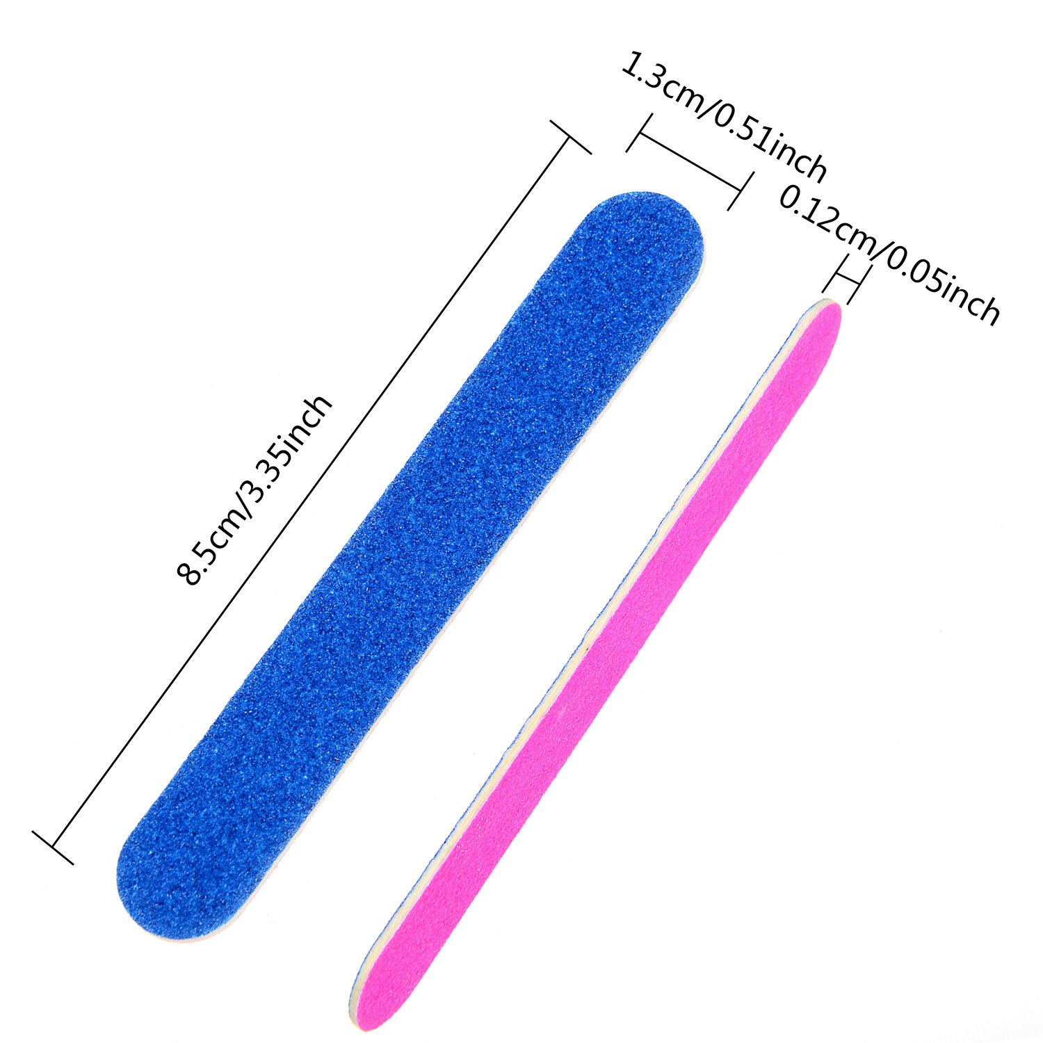 100 Pieces Emery Boards for Nails Disposable Nail Files Double Sided Manicure Tools (3 inch)