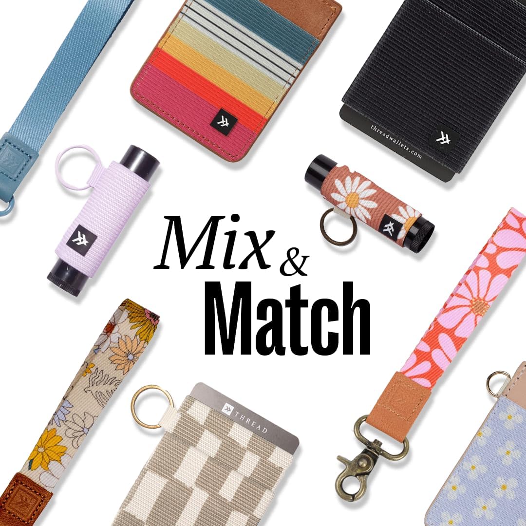 Thread Wallets Wrist Lanyard Strap for Men & Women, KeyChain Wristlet, Wristlet Keychain for Badge, Wallet, and Phone Wrist Strap, Wristlet Strap for ID Badge (Cabana)