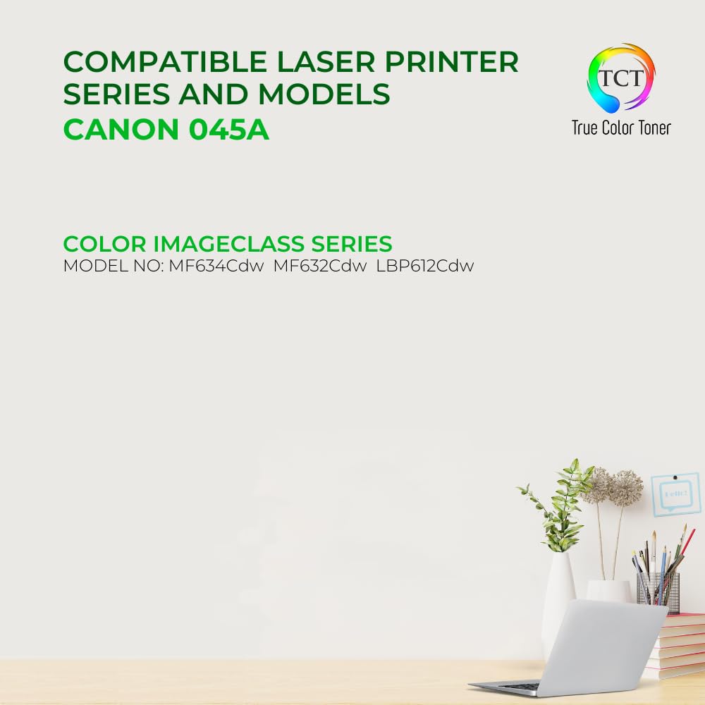 TCT 045A Black Toner Cartridge - Premium Compatible Replacement for Canon 045 Black Works with Canon Color ImageClass MF634CDW MF632CDW LBP612CDW Printers (1,400 Pages)