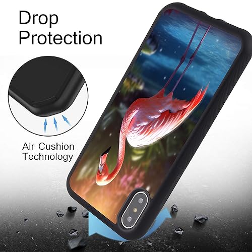 Elgzigok Black TPU Case Fits iPhone Xs Max with Flamingo-aa18 Pattern Design Black Soft TPU Slim Fit Anti Scratched Protection Cover Case for iPhone Xs Max