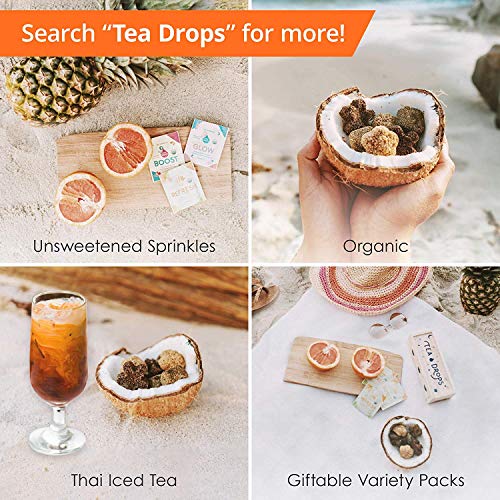 Tea Drops Lightly Sweetened Organic Tea Bulk Box | Matcha Green Tea | Iced or Hot Bagless Instant Tea Beverages Gift Set | Includes Premium Organic Japanese Matcha Powder | 10 Drops per Box