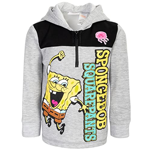 SpongeBob SquarePants Toddler Boys Fleece Half Zip Hoodie Gray 4T