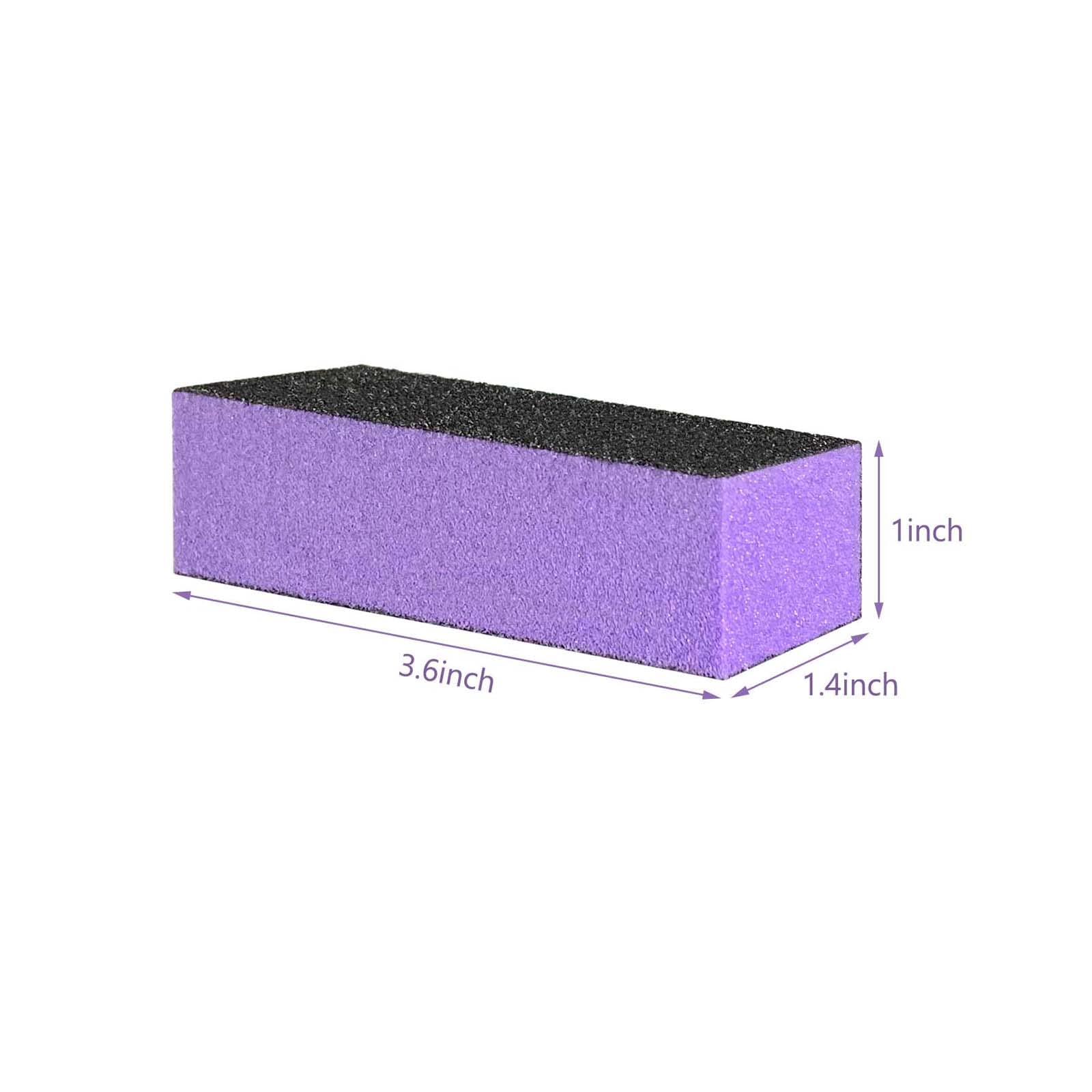 14 Pack Nail Buffer Block, Professional Manicure Tools, 100/180 Grit, Black Purple 3 Sides Nail Files Art Pedicure Manicure File