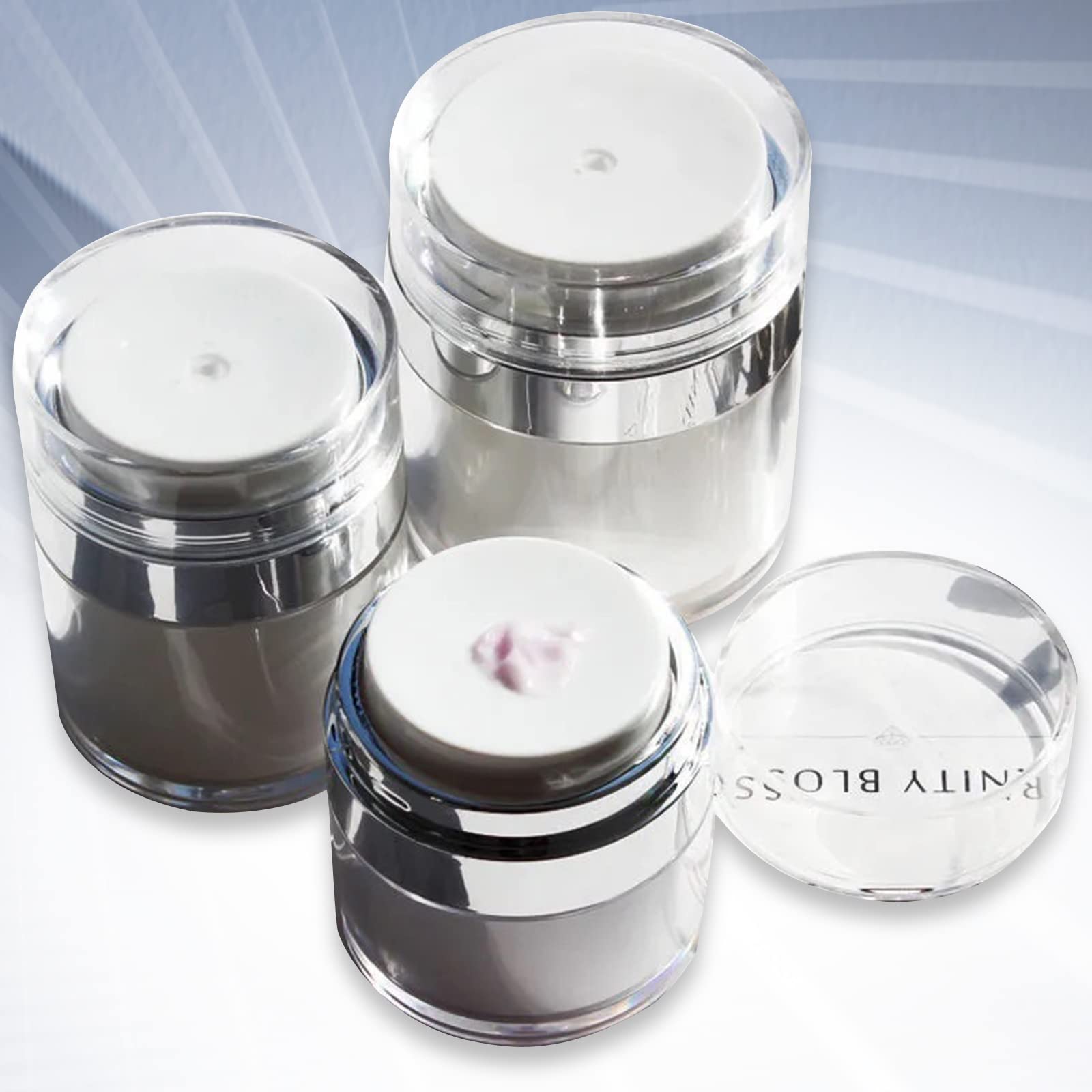 Airless Pump Jar, 6PCS Cream Jar Vacuum Bottle Refillable Travel Containers for Toiletries, Airless Pump Bottles for Lotions And Creams