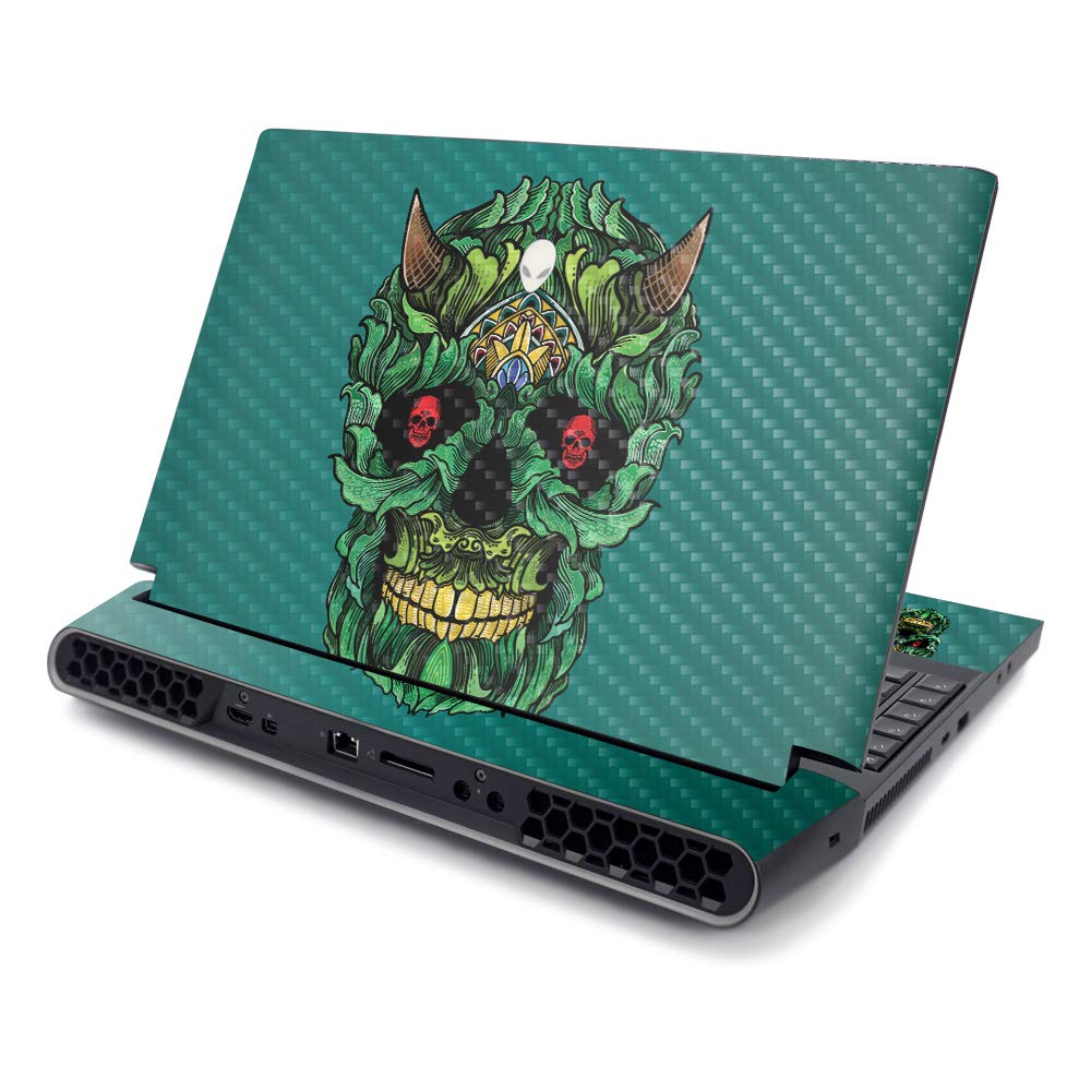 MightySkins Carbon Fiber Skin Compatible with Alienware Area-51M 17" (2019) - Lettuce Devil | Protective, Durable Textured Carbon Fiber Finish | Easy to Apply and Change Style | Made in The USA
