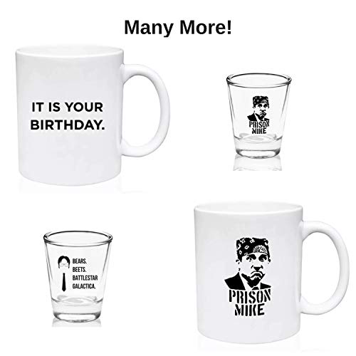 Vivid Ventures Prison Mike Beer Glass - The Office Merchandise | Funny Mug for Men and Women - Michael Scott Beer Glass