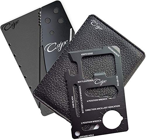 Card Size Multitool and Knife Unique Gifts Set for Men Perfect Fits in Husband Boyfriend Father Wallet Stocking Stuffers for Him Christmas Gifts for Him (set of 2 Items)