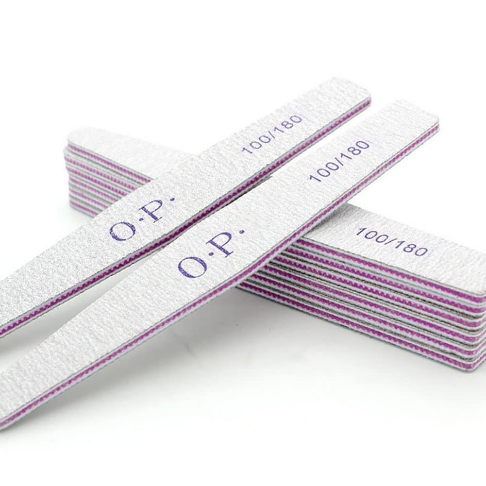 10 Pcs Emery Board Nail Files Double Sided Fingernail Files Professional Grit Natural Nails File Manicure Pedicure Tools for Salon Home Use