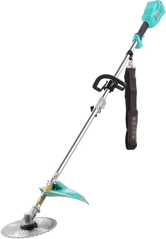 RUTAVM Handheld Battery Grass Cutter String Trimmer Electric Lawn Mower, Grass Trimmer Garden Grass Trimmer Cordless with Wheels with Armrest