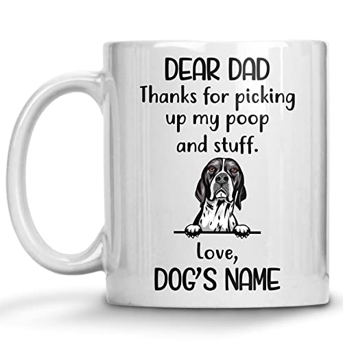 Personalized English Pointer Coffee Mug, Custom Dog Name, Customized Gifts For Dog Dad, Father's Day, Birthday Halloween Xmas Thanksgiving Gift For Dog Lovers Mugs