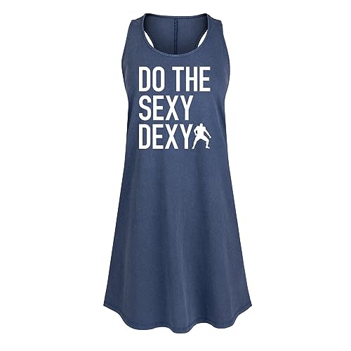 Instant Message - Do The Sexy Dexy - Women's Sleeveless Shift Dress - Size X-Large Indigo