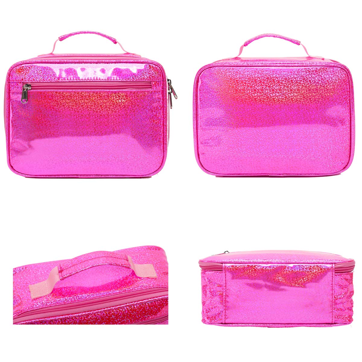 FlowFly Kids Lunch box Insulated Soft Bag Mini Cooler Back to School Thermal Meal Tote Kit for Girls, Boys,Pink