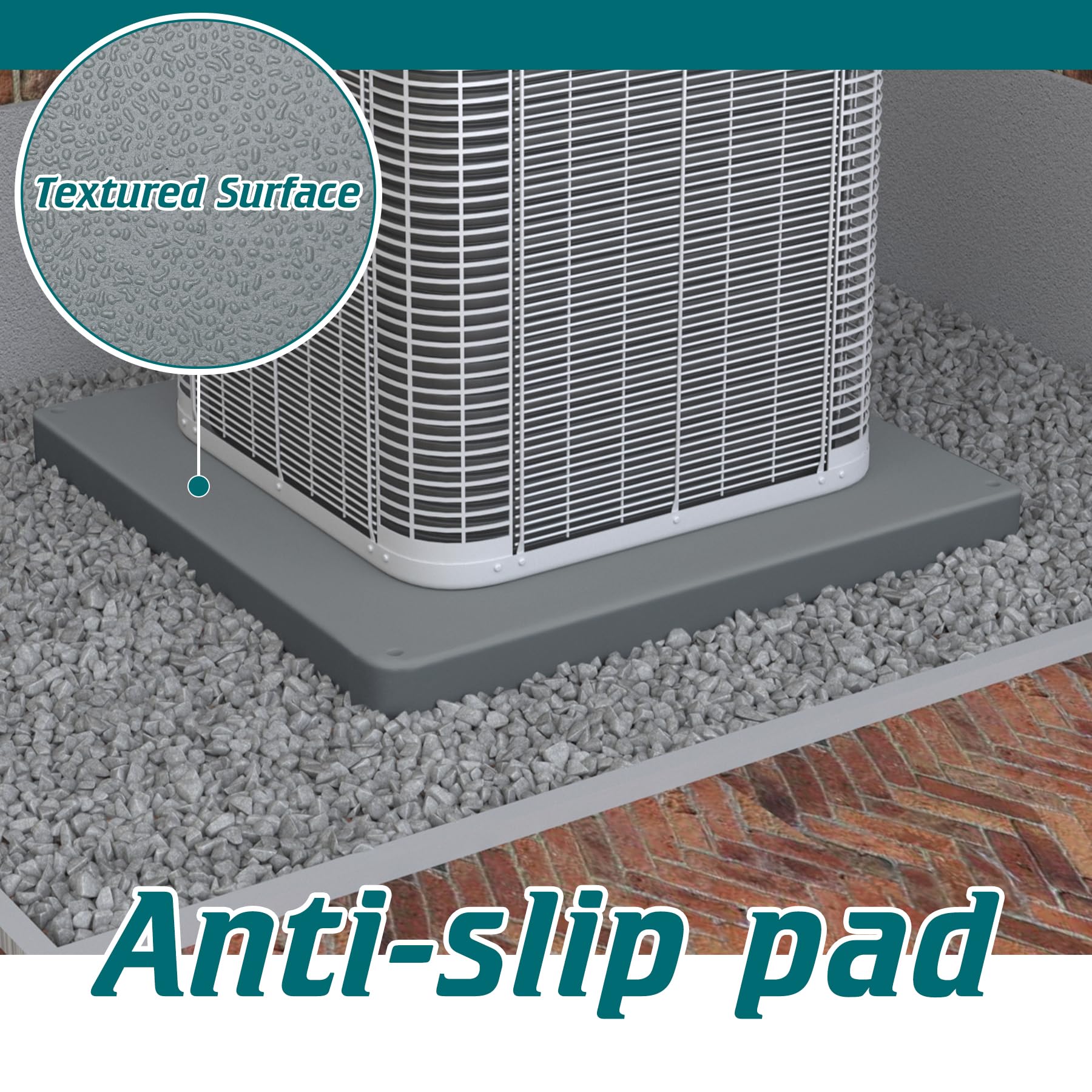 Daisypower Equipment Pad for Ductless Mini-Split Air Conditioner HVAC Heat Pump System,Anti-Vibration Plastic Condenser Pad,32 × 32 × 2 inches