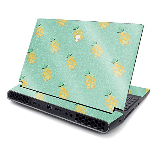 MightySkins Glossy Glitter Skin Compatible with Alienware Area-51M 17" (2019) - Simple Pineapples | Protective, Durable High-Gloss Glitter Finish | Easy to Apply and Change Style | Made in The USA