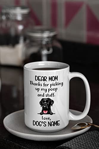 Personalized Black Labrador Retriever Coffee Mug, Custom Dog Name, Customized Gifts For Dog Mom, Mother's Day, Birthday Halloween Xmas Thanksgiving Gift For Dog Lovers Mugs