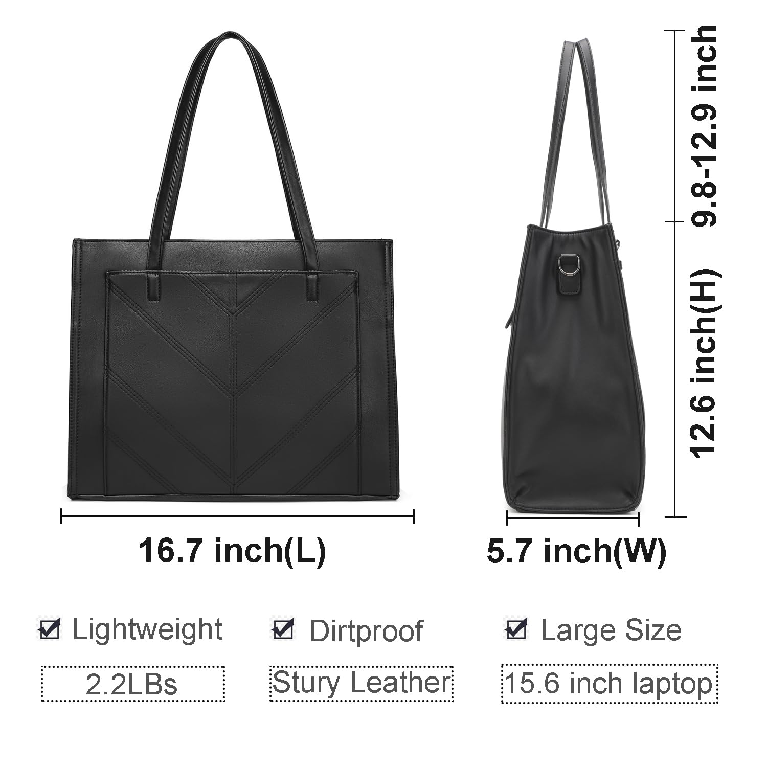 Laptop Tote Bag for Women 15.6 Inch Leather Computer Totes Trendy Business Office Work Briefcase