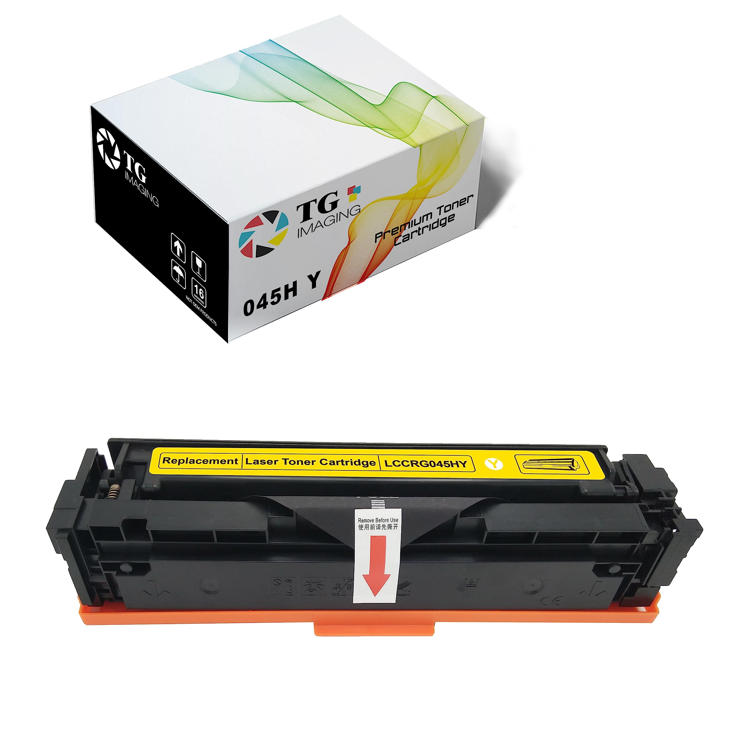 TG Imaging 1-Pack 045 Compatible Replacement for Canon 045H Toner Cartridge Work with Color imageCLASS MF634Cdw LBP612Cdw MF632Cdw Color i-SENSYS MF631Cn 633Cdw 635Cx LBP611Cn 613Cdw Printer, Yellow